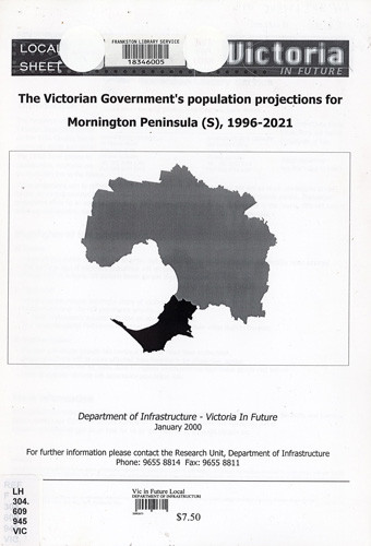 Victoria in future : the Victorian Government's population projections ...